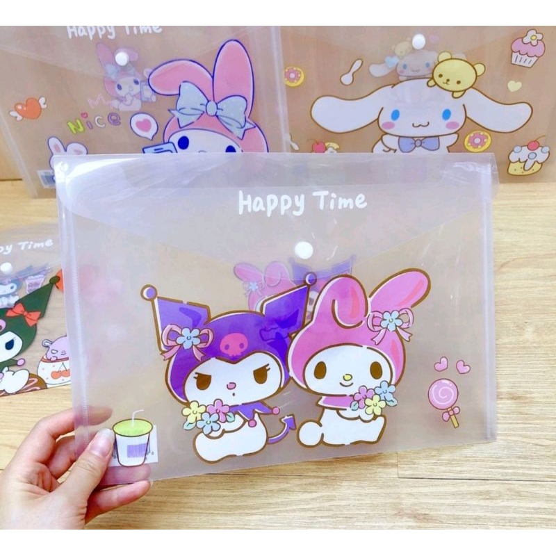 Jual map plastik A4 sanrio,map file A4,map file sanrio,map penyimpanan ...