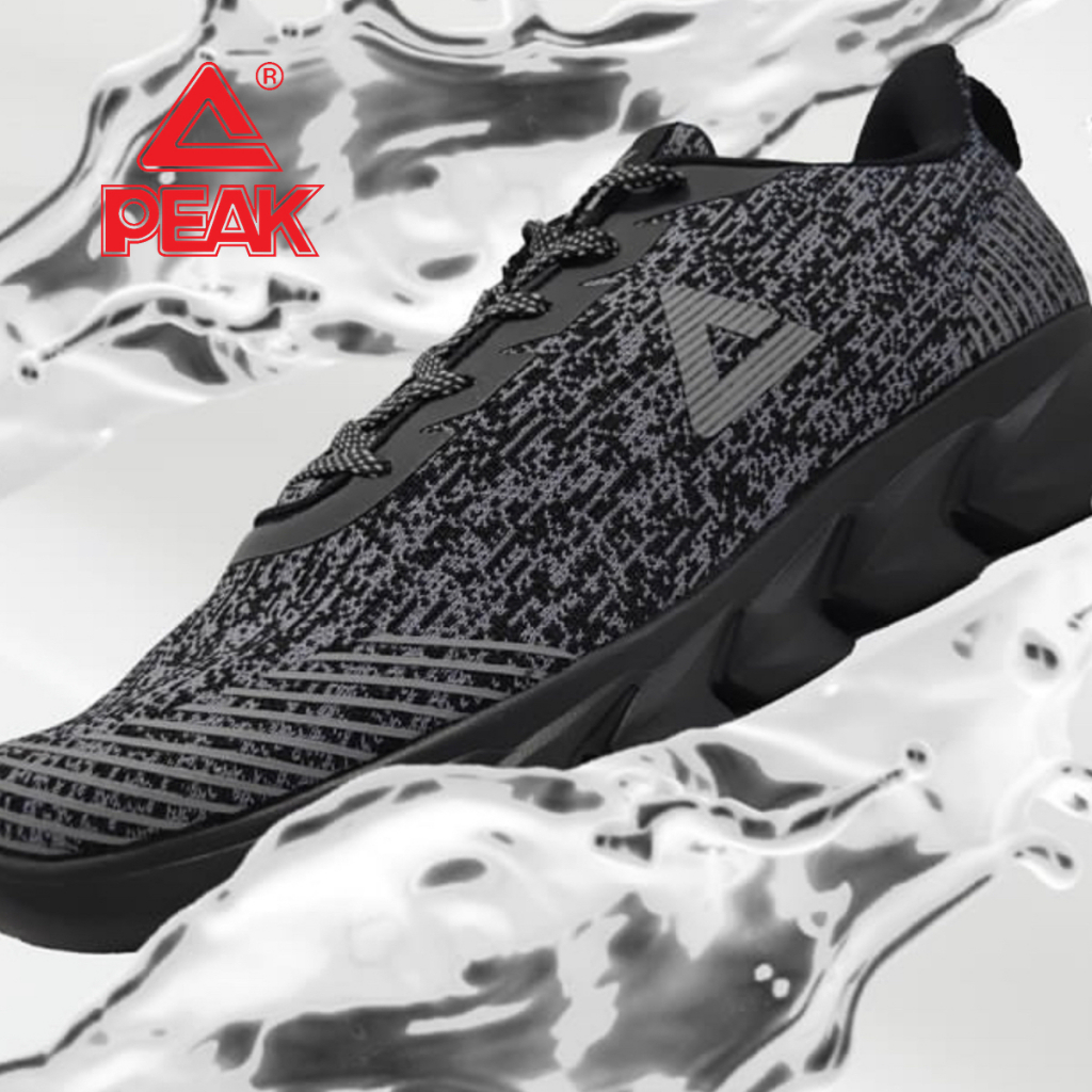 Jual Sepatu Pria PEAK Olahraga Lari /Gym / Running E93057H Black ...