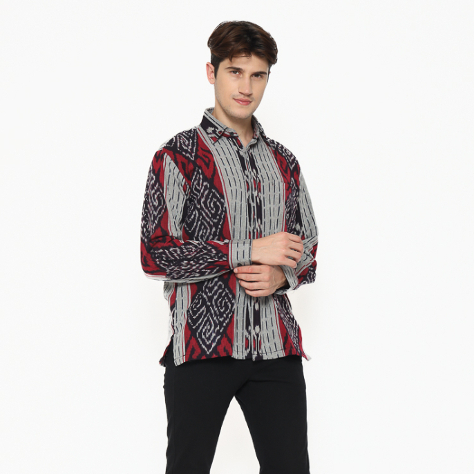 Jual KEMEJA TENUN PRIA LENGAN PANJANG-KEMEJA TENUN BLANKET ETNIK JEPARA ...