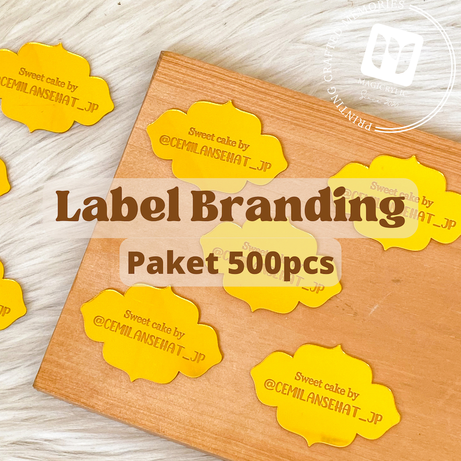 Jual MIN 500pcs - Label Branding Produk Akrilik (Hijab, Tas, Baju) Tag ...