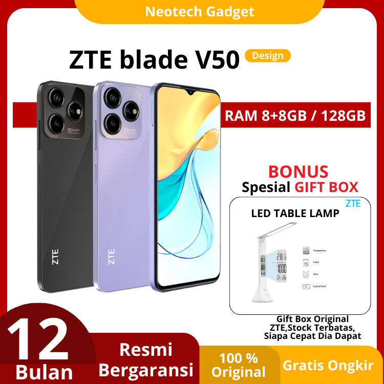 Jual ZTE V50 RAM 16GB EXTENDED INTERNAL 128GB FREE LED TABLE ORIGINAL ...