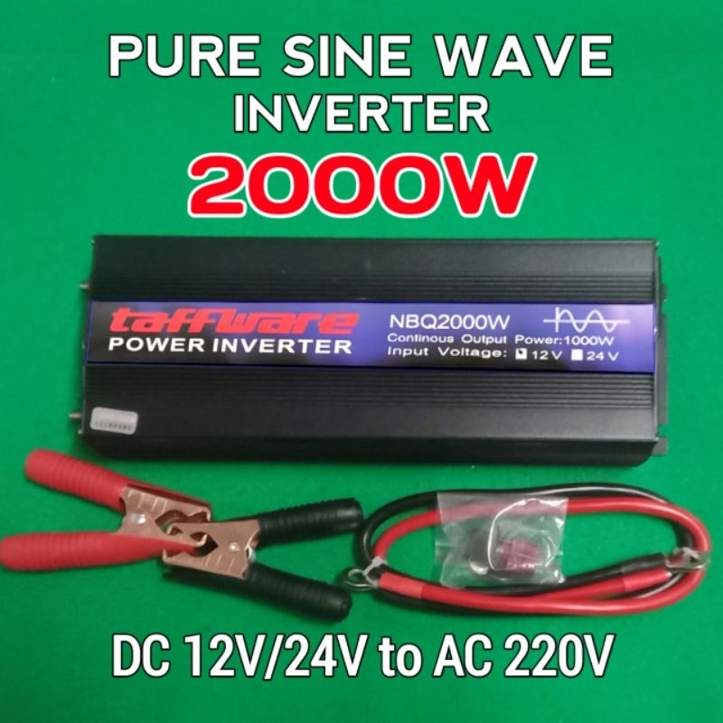 Jual Power Inverter DC ke AC 2000W Pure Sine Wave DC 12V/24V ke AC 220V Inventer PSW 2000 Watt ...