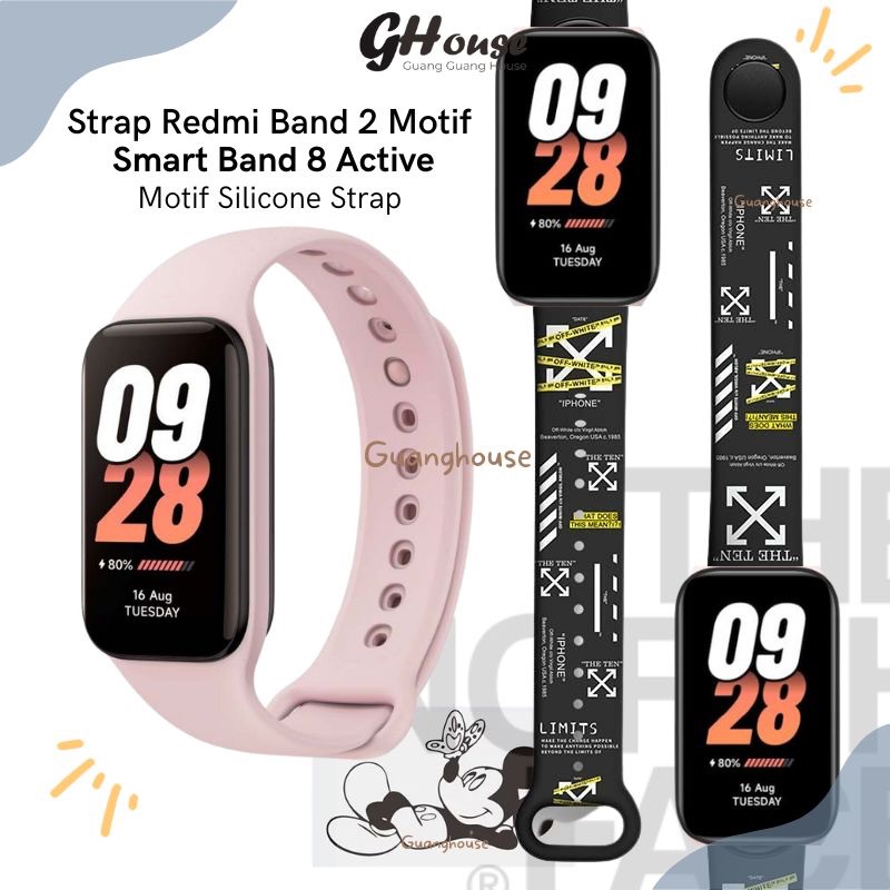 Jual Strap Smartband 8 Active Motif Strap Redmi Band 2 Motif Silikon Tali Pengganti Xiaomi Redmi ...