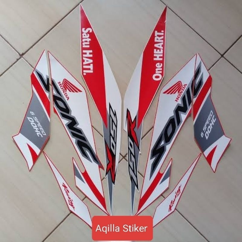 Jual Striping sticker lis les decal polet standar motor Sonic merah ...