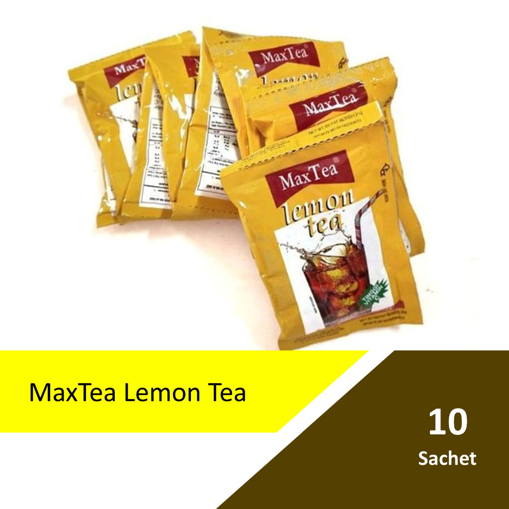 Jual MaxTea Lemon Tea Kemasan 1 Renteng renceng isi 10 sachet | Shopee ...