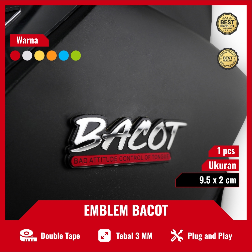 Jual 1PCS EMBLEM STIKER BACOT EMBLEM BAC*T TIMBUL AKRILIK | Shopee ...