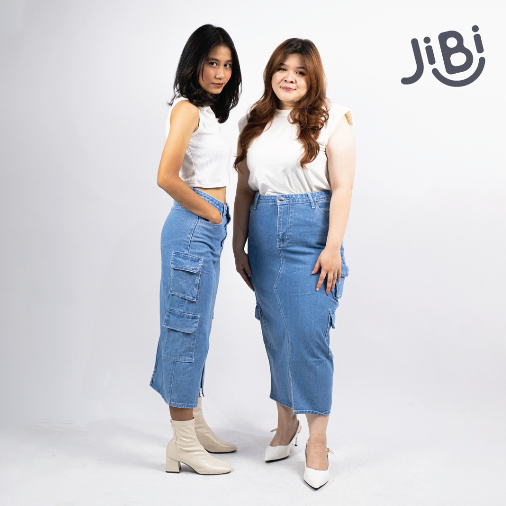 Jual JIBI - Invincible Cargo Skirt 4 Pockets - Rok Jeans - Rok Cargo ...