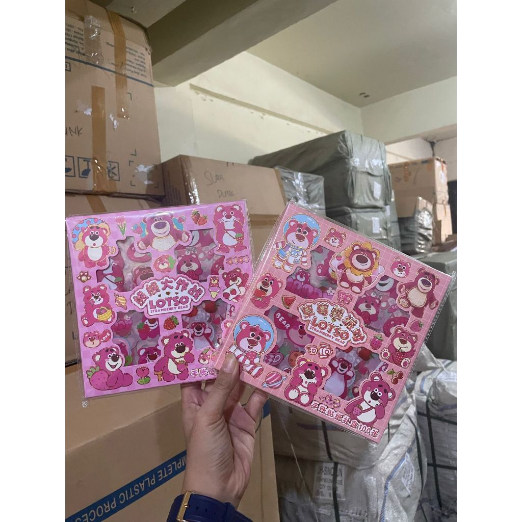 Jual STIKER LOTSO ISI 100 LEMBAR / STIKER LOTSO STRAWBERRY BEAR 100 ...