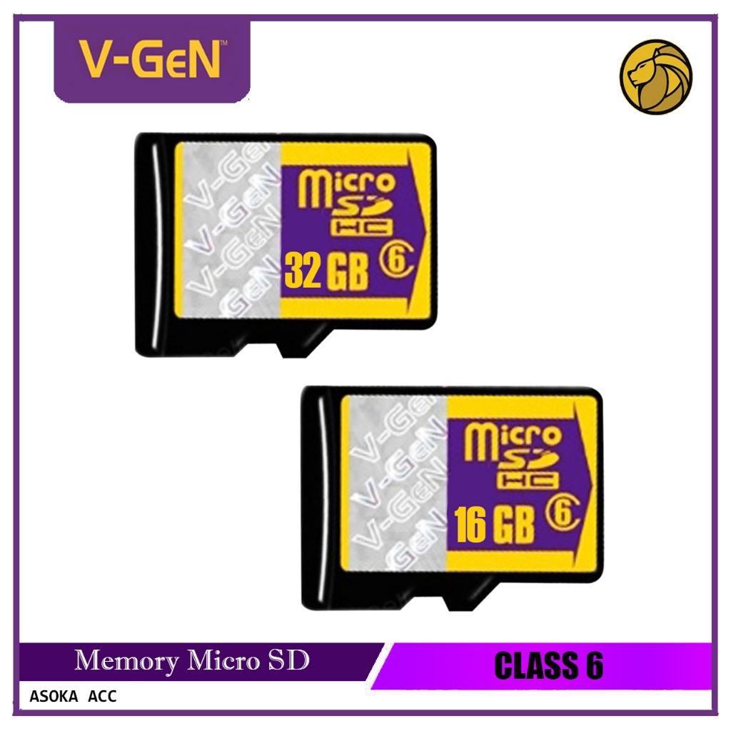 Jual Memory Micro SD Vgen Class 6 32 GB - 16 GB - 8 GB - 4 GB / V-Gen ...