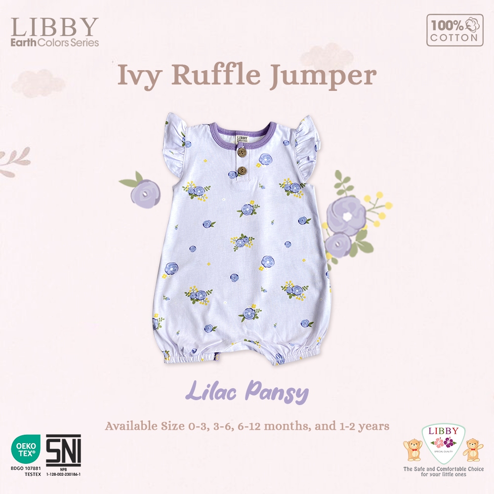 Jual Libby Ivy Romper Ruffle 0-2 Tahun Puffy Jumper Cotton Earth Color ...