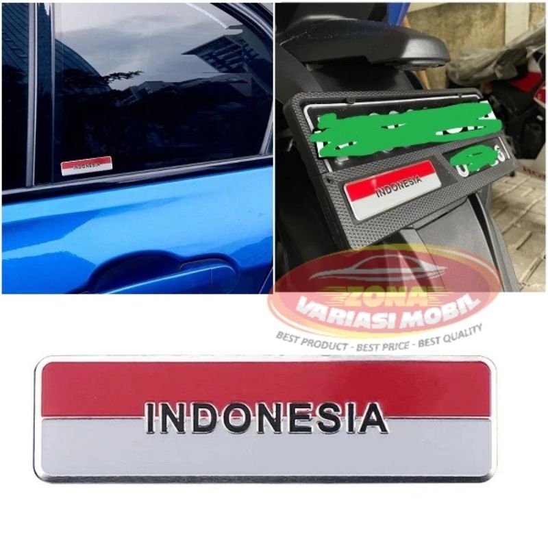 Jual Emblem Lambang Bendera Merah Putih Indonesia Plat Besi Logam 10 cm ...