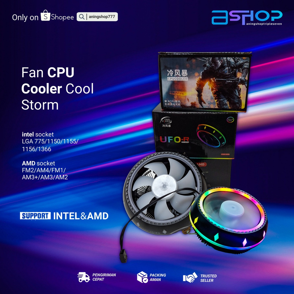 Jual Fan Cooler Cool Storm UFO Soket Intel 115x 2000RPM | Shopee Indonesia