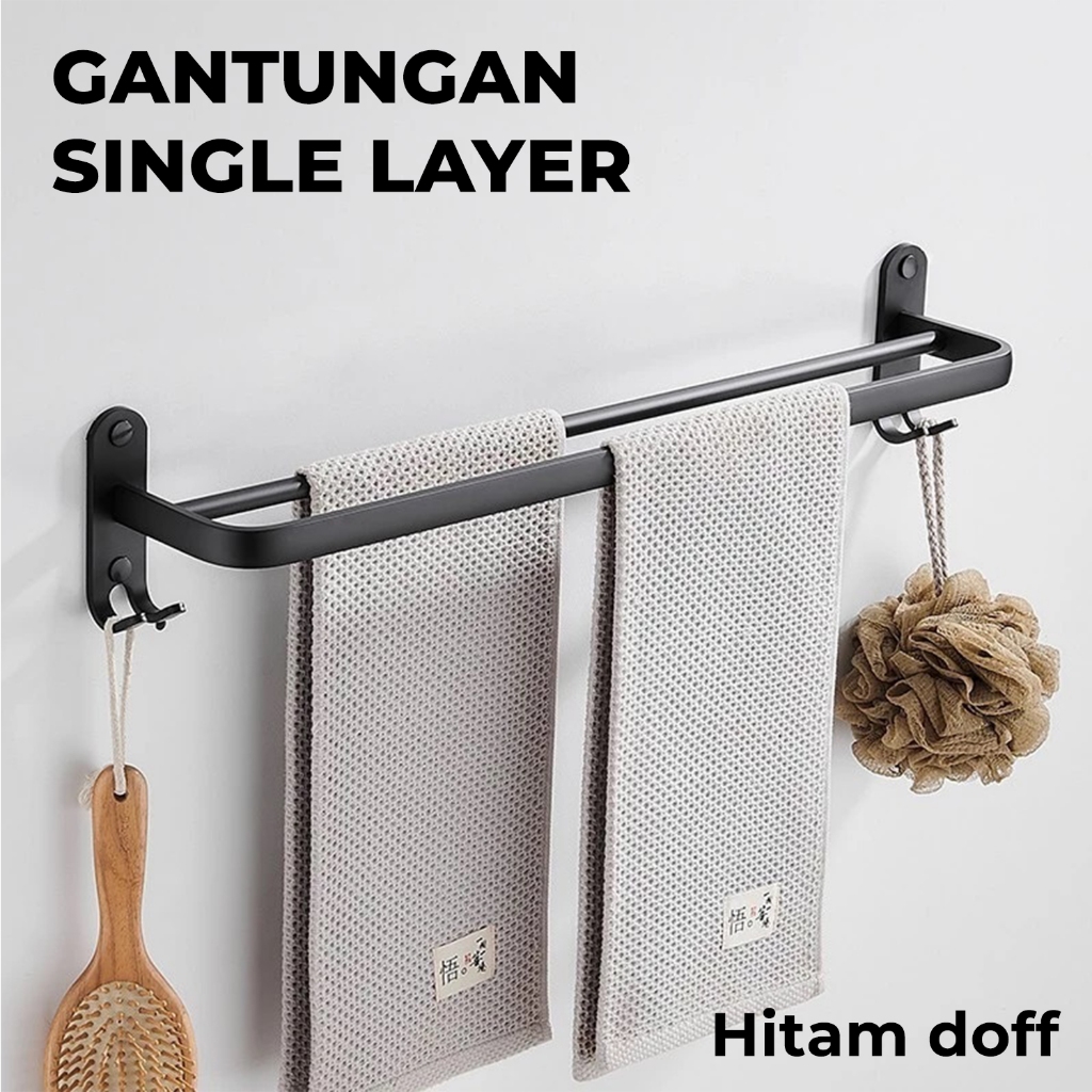 Jual Homeneeds Gantungan Handuk Stainless Hanger Baju Rak Kamar Mandi ...