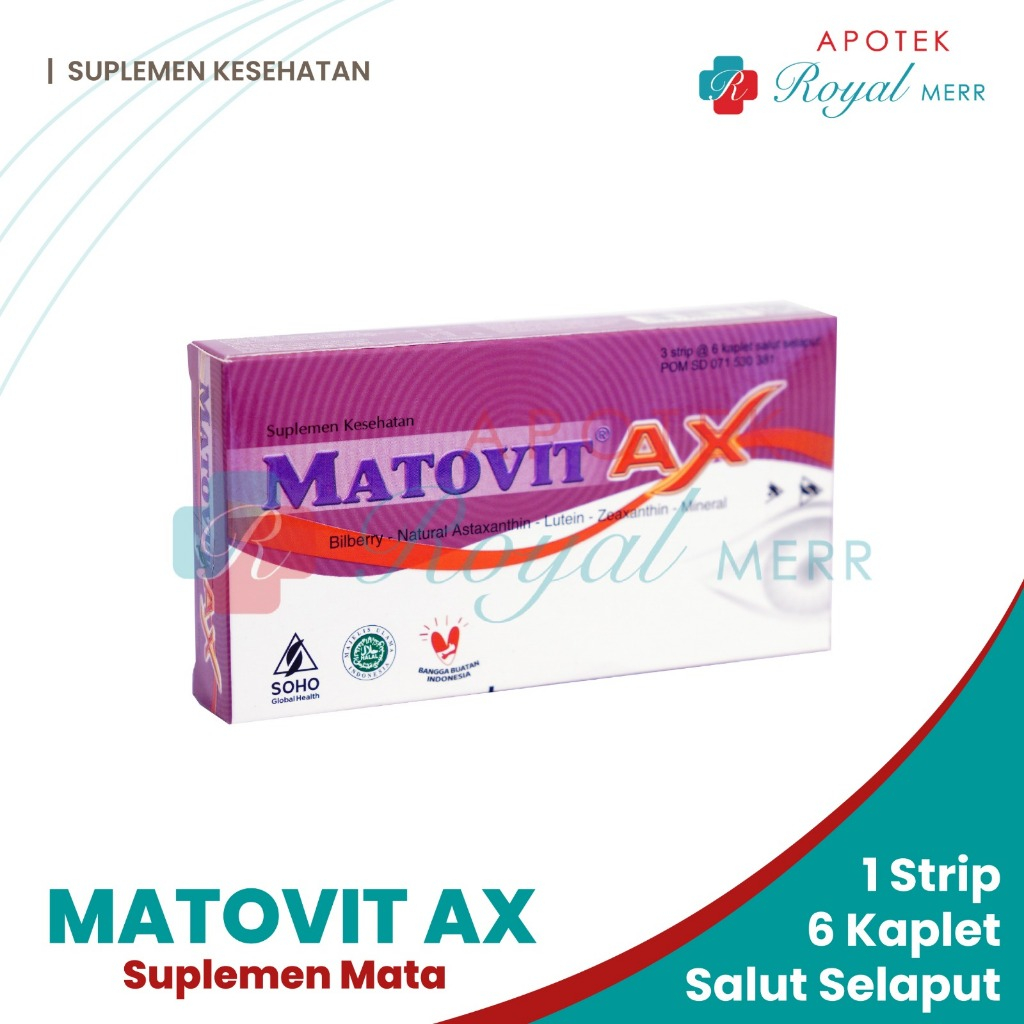 Jual MATOVIT AX STRIP ISI 6 TABLET Untuk Mengurangi Kelelahan Mata ...
