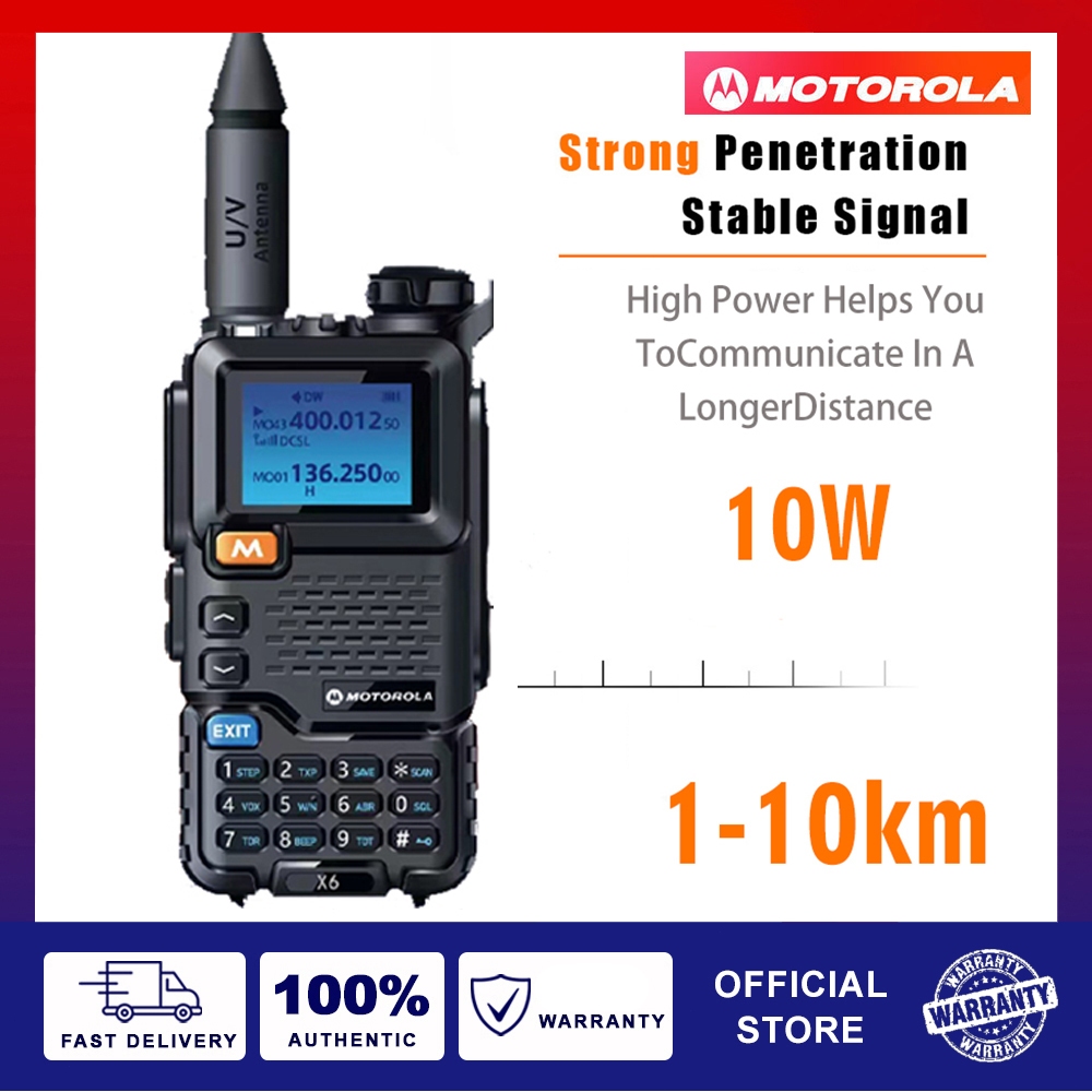 Jual HT motorola X6 Walkie Talkie kisaran panjang 20KM IP54 tahan air ...