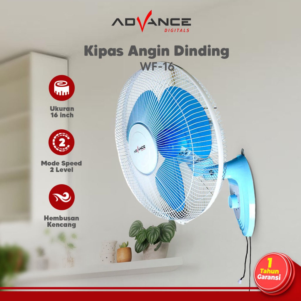 Jual Advance WF16 Kipas Angin Dinding 16 inch Hembusan Angin Kencang ...