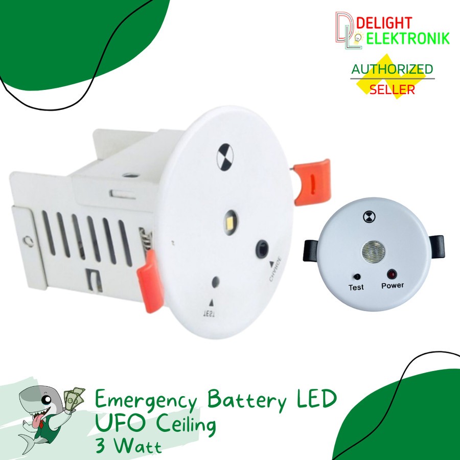 Jual Emergency Battery LED UFO Ceiling 3 Watt Downlight Inbow | Shopee ...