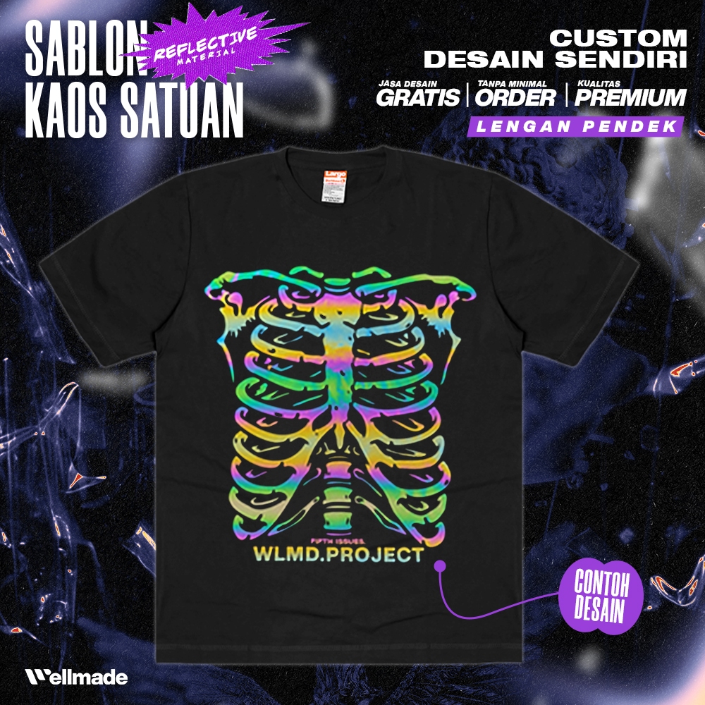 Jual SABLON SATUAN | REFLECTIVE RAINBOW - Kaos Custom Lengan Pendek ...