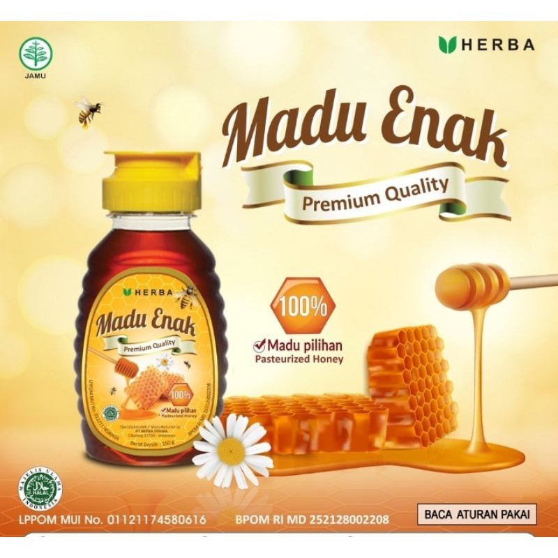 Jual Madu Enak Pure Honey 150 Gram Botol Dan Sachet isi 12 | Shopee ...