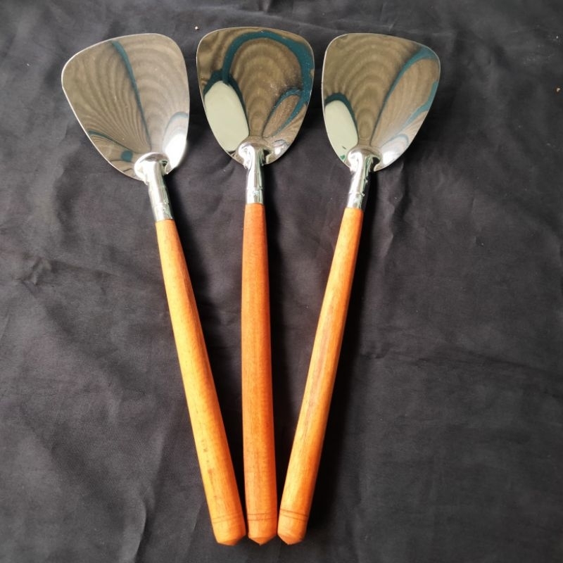 Jual SUSRUK PENGGORENGAN POLOS STAINLESS GAGANG KAYU UKURAN S/M SODET ...