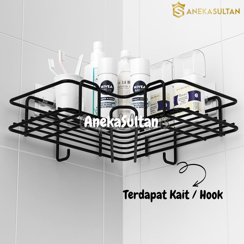 Jual AS Rak Sudut Hook Kamar Mandi Tempel Dinding Keramik Rak Dapur Rak ...