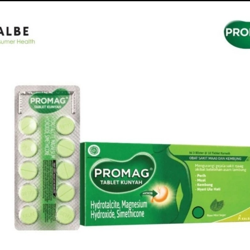 Jual Promag Tablet Obat Sakit Maag dan Kembung 1 Blister 10 Tablet / 1 ...
