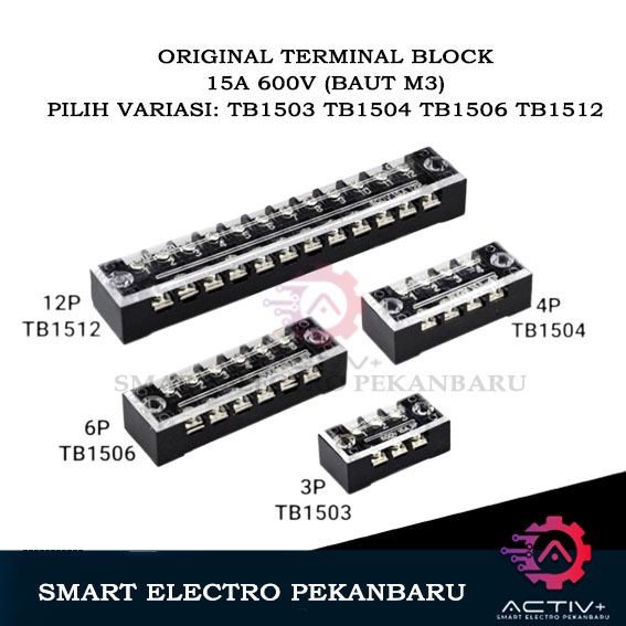 Jual ORIGINAL TERMINAL BLOCK KACA 15A 600V (PILIH VARIASI : 3P, 4P, 6P, 12P) TB-1503 TB-1504 TB ...