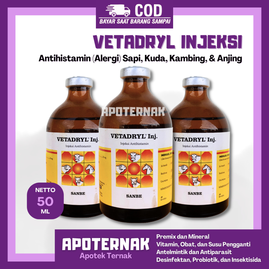 Jual VETADRYL 50ml SANBE - Obat Alergi Makanan Lingkungan Obat Pada ...