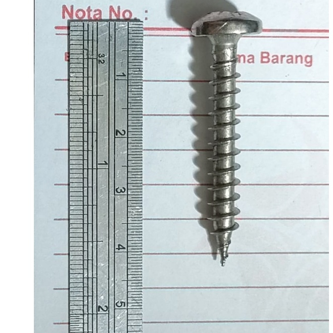 Jual Skrup /BAUT KODE 12X Kepala Bulat Stainless 304 . ( PH 12x1 1/2 ...