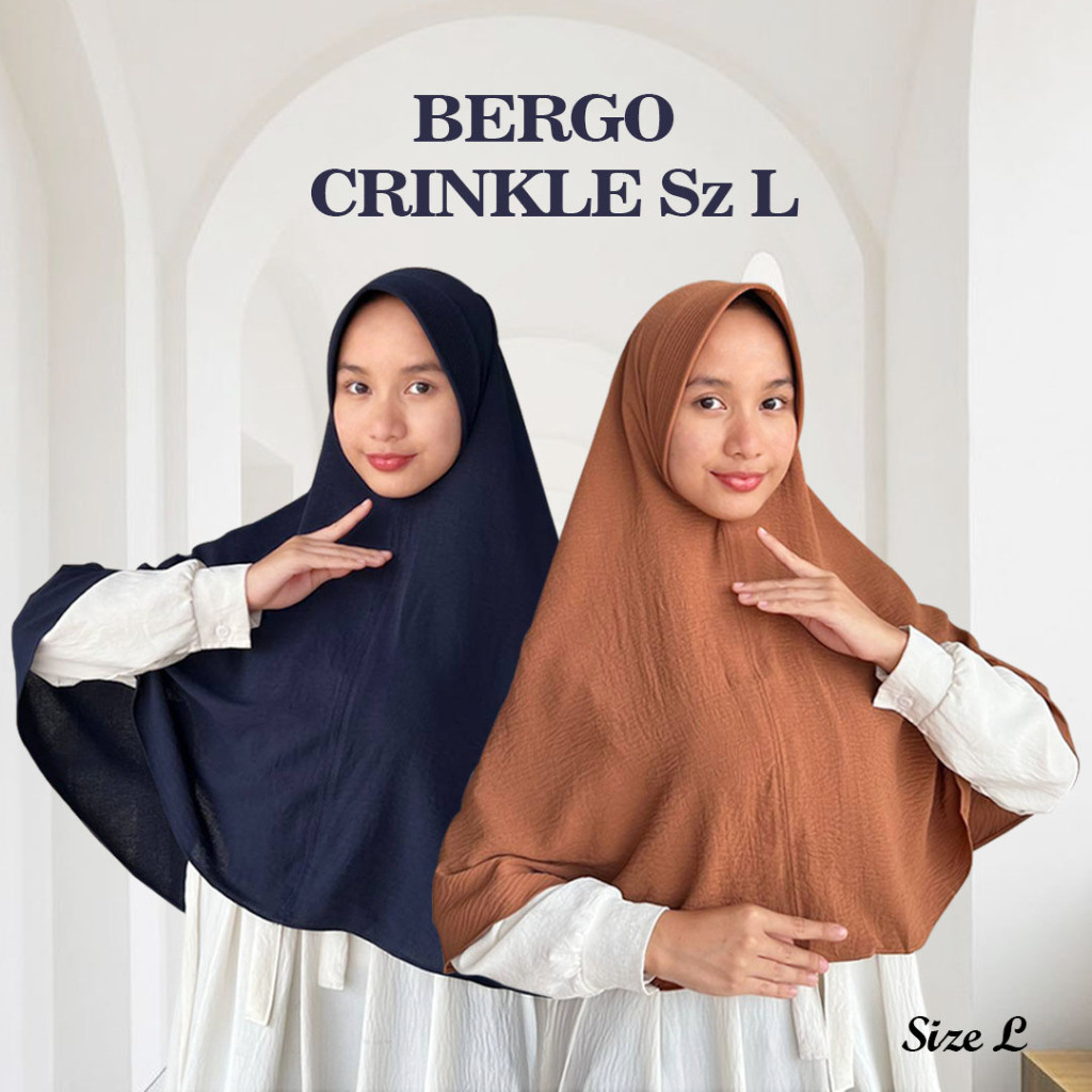 Jual Hijab Bergo Instan Pet Crinkle Airflow Size L /Jilbab Crinkle Instan Jumbo L | Shopee Indonesia