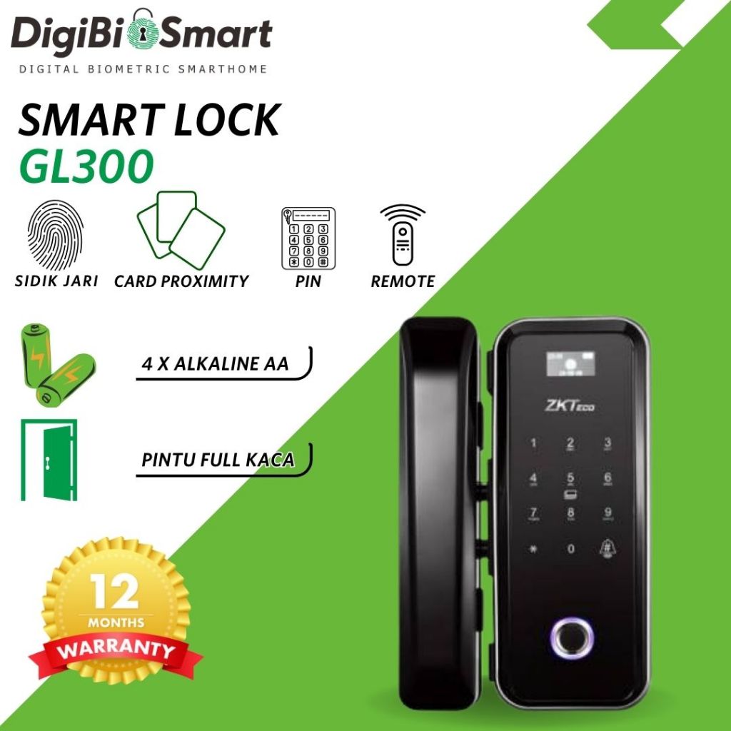 Jual Smart Lock Door Lock ZKTeco GL300 Kunci Pintu Digital Otomatis ...