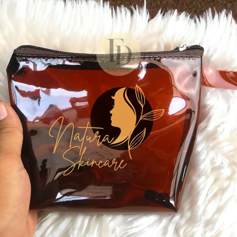 Jual Pouch mika kosmetik / pouch transparan bisa Custom ukuran dan logo ...