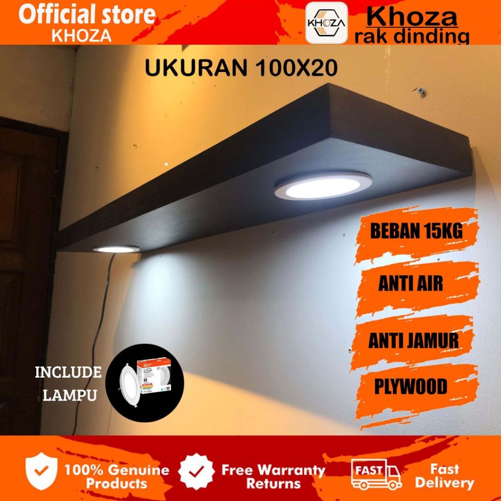 Jual RAK DINDING LAMPU TIDUR LAMPU 100x20, LAMPU MONITOR LED RAK LAMPU ...