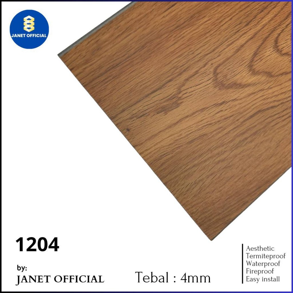Jual SPC LANTAI Wood Flooring 4mm Parket Parkit Parquet Klik 1220mm X 180mm JANET OFFICIAL ...