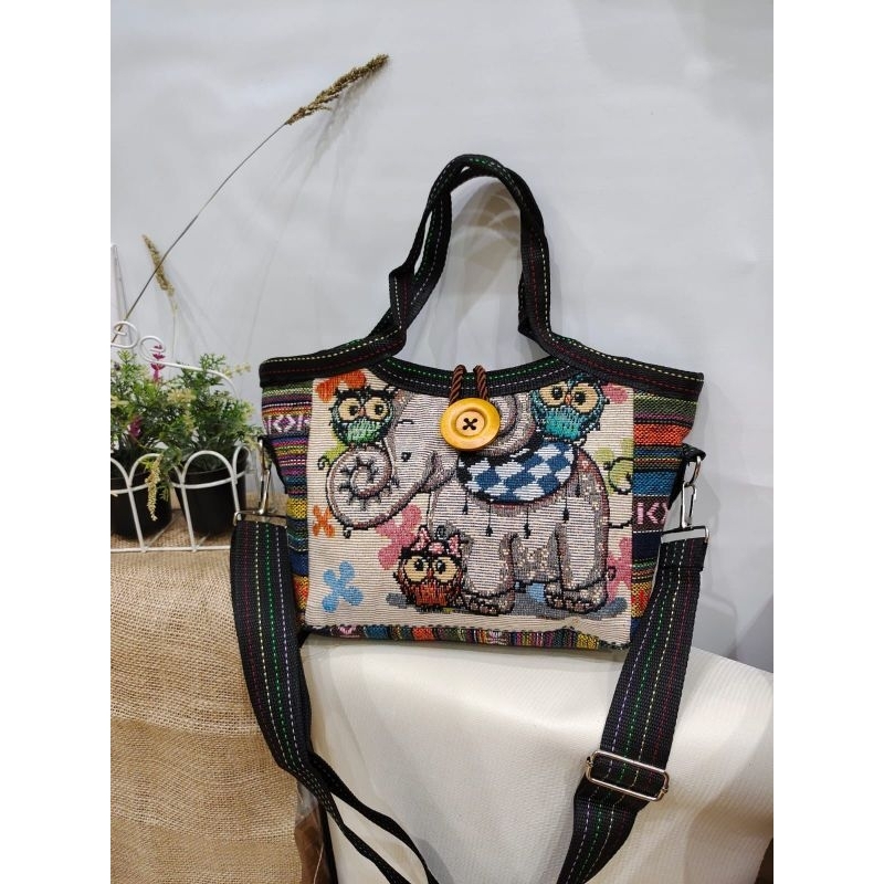 Jual Tas selempng kanvas kancing mini best seller - tas thailand import ...