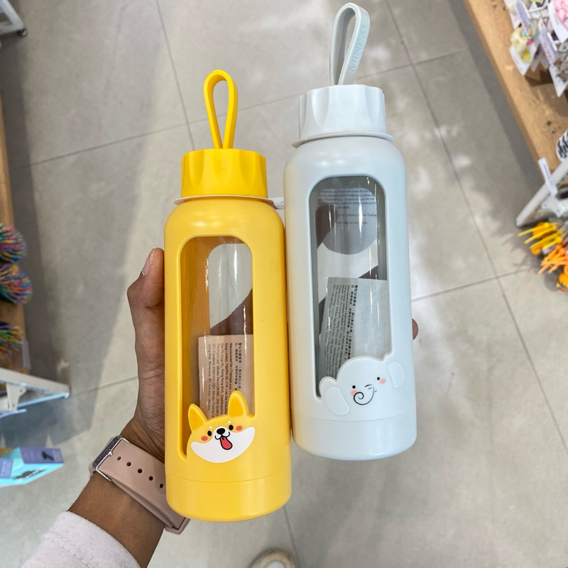 Jual Cute Pet series Glass bottle / Botol minum miniso 300ml / tumbler ...
