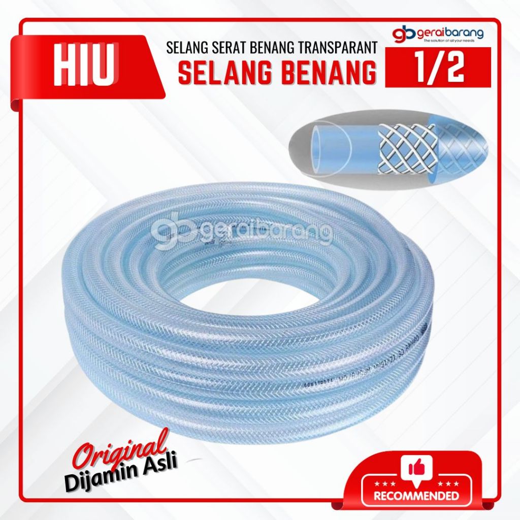 Jual Selang Benang Transparan 1/2 Inch, Selang Air Taman Cuci Mobil ...
