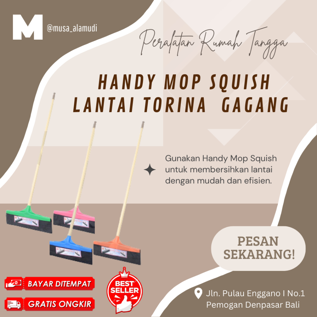 Jual Handy Mop Sekuis Lantai Torina 7730 Ganggang Pipa Panjang | Shopee Indonesia