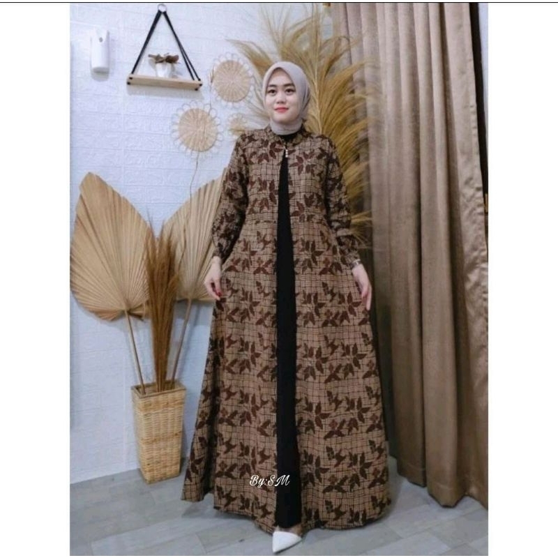 Jual Gamis Batik Mix Moscrepe premium Wanita Busui Terbaru Gamis Batik ...