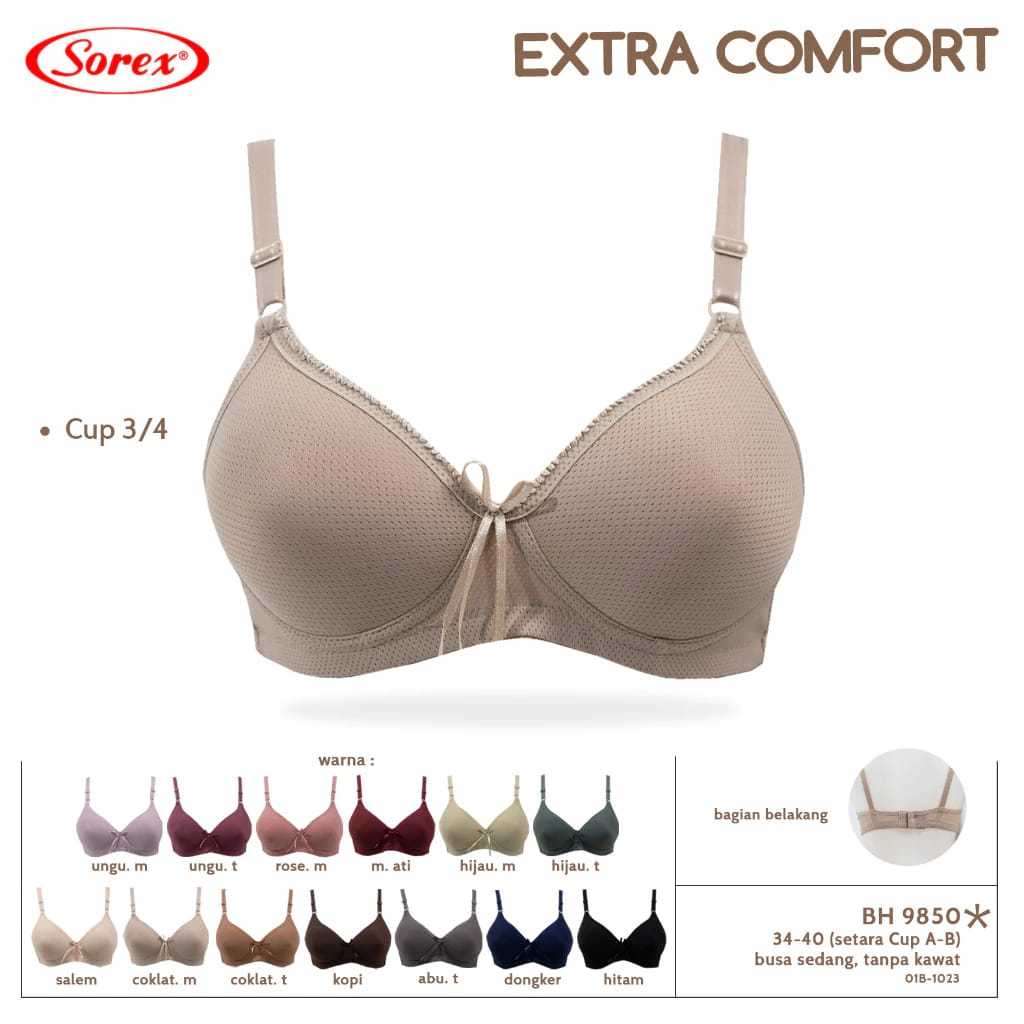 Jual BH Sorex 9850 Extra Comfort Busa Tanpa Kawat Bra Setara Cup A-B ...