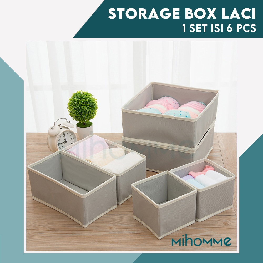 Jual Storage Box Organizer Tempat Kotak Penyimpanan Pakaian Sekat Laci ...