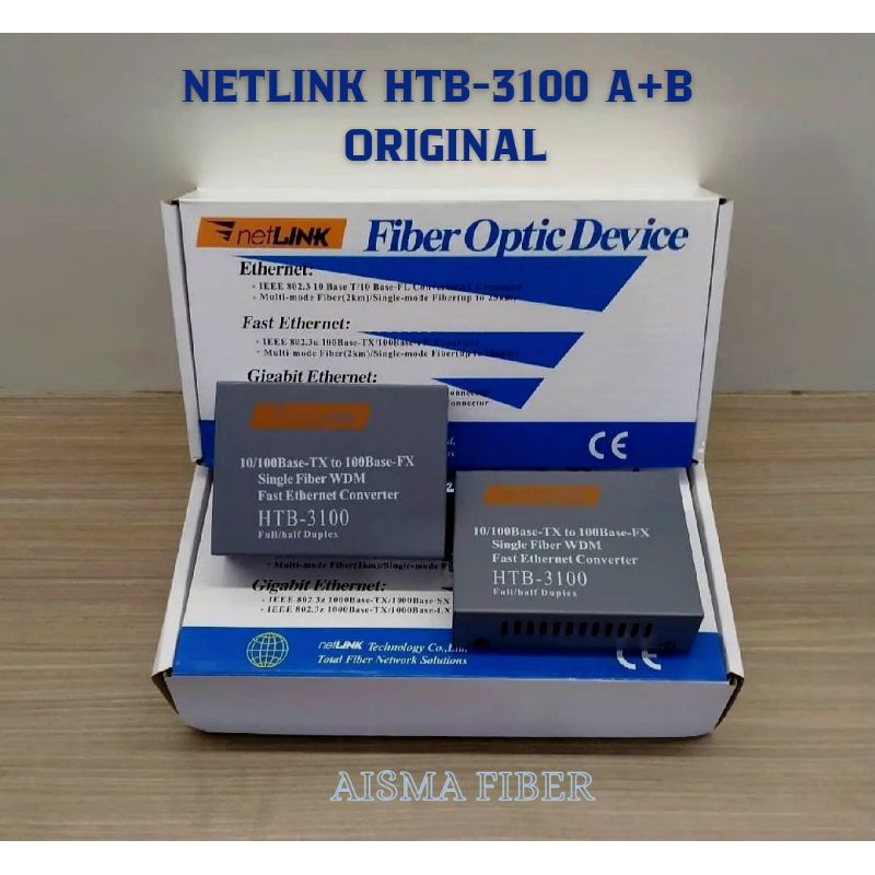 Jual Netlink Htb 3100 A B Sepasang Original Konverter Fiber Optik 1
