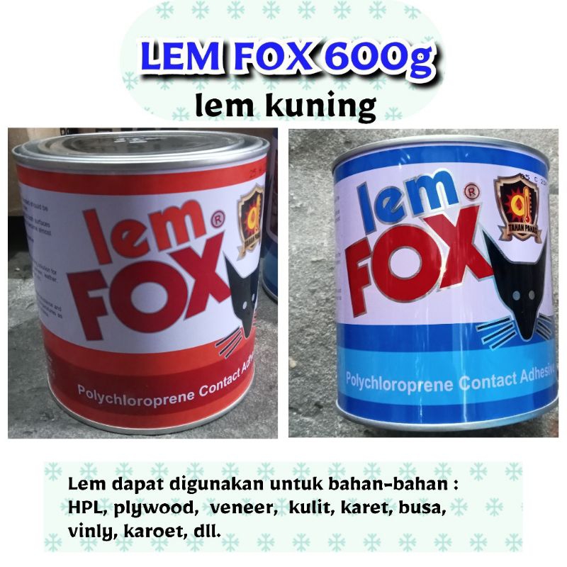 Jual Lem Fox 600g Kaleng Merah / Biru / Kijang Power lem serbaguna 600 ...