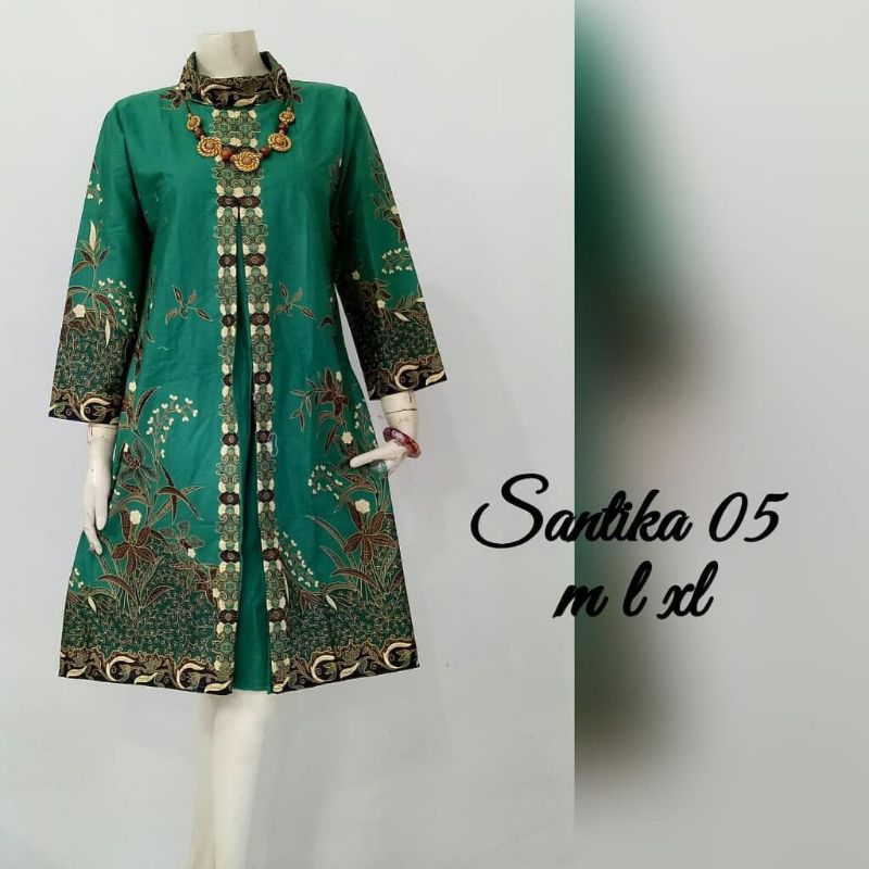 Jual TUNIK BATIK UNGGUL JAYA WARNA HIJAU IJO / ATASAN BATIK WANITA ...