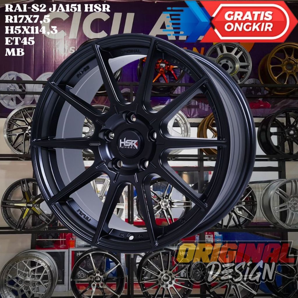 Jual Velg Mobil Wrv , Hrv , Xpander , Rush , HSR Rai S2 Ring 17 R17 Black | Shopee Indonesia