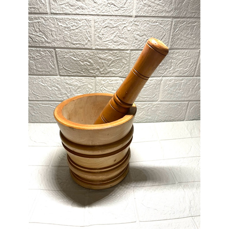 Jual Lumpang Kayu Lesung Kayu Alat Tumbuk Tradisional Tumbukkan Kayu ...