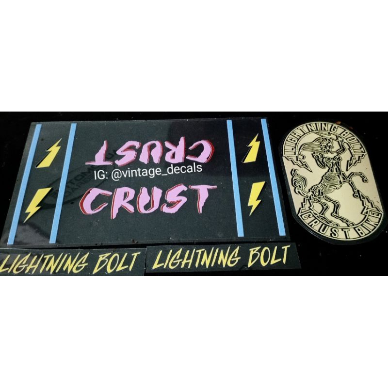 Jual sticker decals replacement CRUST bike lightning bolt romanceur ...