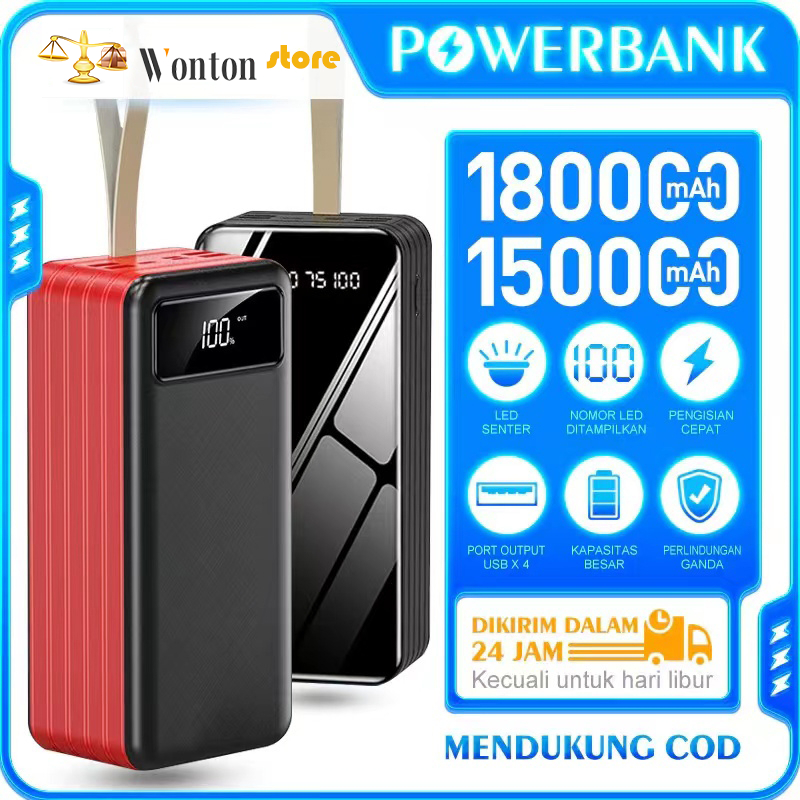 Jual Wonton Super Kapasitas power bank 180000mah awet tahan lama Super ...