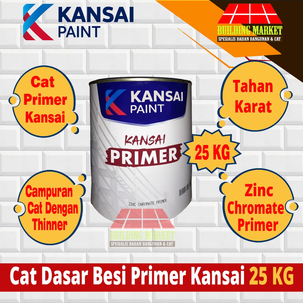 Jual CAT PRIMER CAT DASAR BESI CAT MENI BESI KANSAI ZINC CHROMATE 25 KG ...