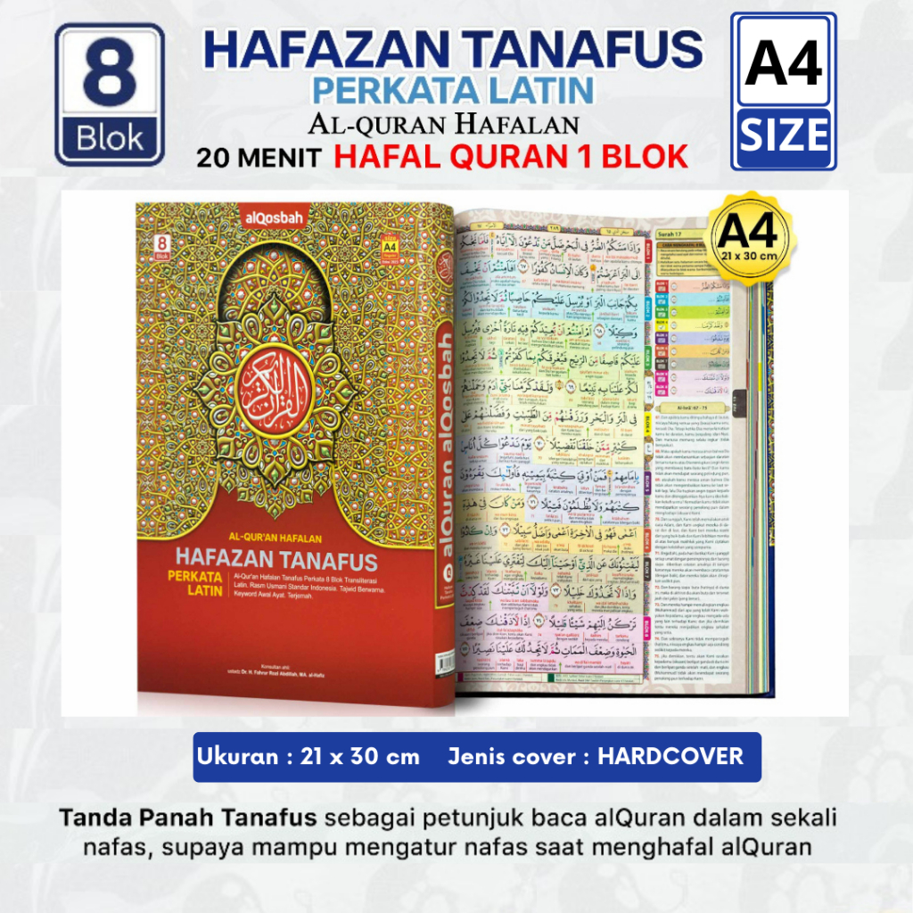 Jual Al Quran Hafazan Tanafus Perkata Latin 8 Blok Ukuran A4 AL Qu'ran ...